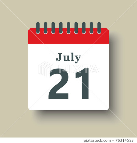 Icon day date 21 July, template calendar page - Stock Illustration ...