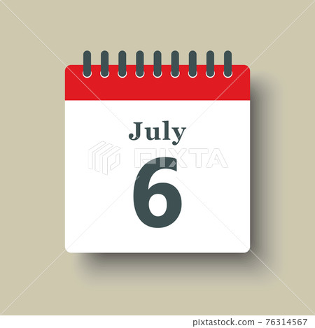 Icon day date 6 July, template calendar page - Stock Illustration ...