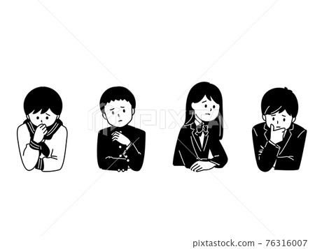A set of 4 men and women who think - Stock Illustration [76316007] - PIXTA