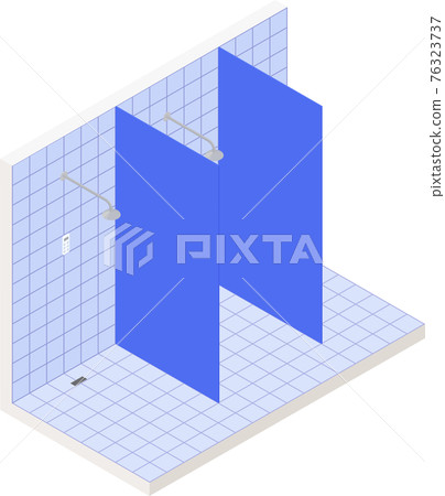 Isometric vector showers cabins in pool or gym - Stock Illustration ...