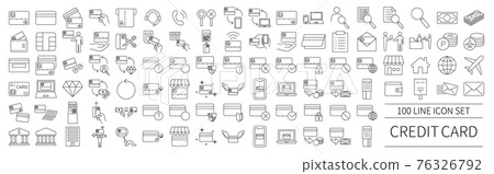Credit card icon set - Stock Illustration [76326792] - PIXTA