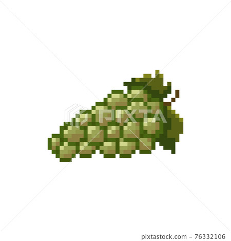 Pixel art green grapes icon. Isolated pixel... - Stock Illustration ...