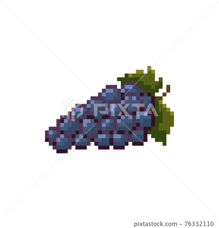 Pixel art blue grapes icon. Isolated pixel... - Stock Illustration ...
