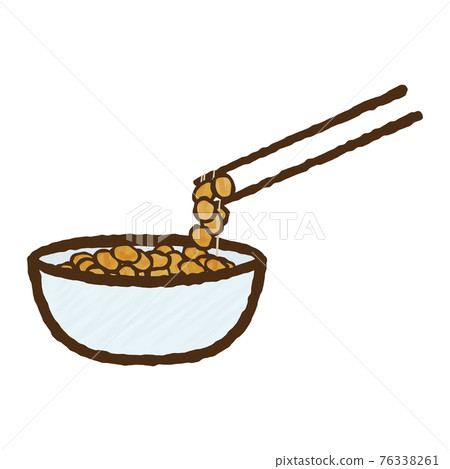 Simple and cute natto illustration handwritten... - Stock Illustration ...