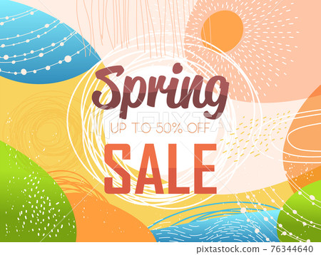 seasonal spring sale banner flyer or greeting... - Stock Illustration ...