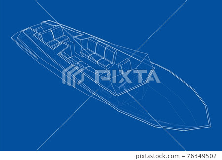 Modern boat with seats. Vector - Stock Illustration [76349502] - PIXTA