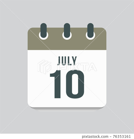 Icon day date 10 July, template calendar page - Stock Illustration ...