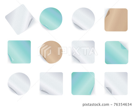 Set of adhesive stickers. Realistic empty...-插圖素材 [76354634] - PIXTA圖庫