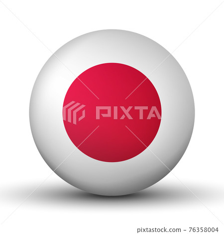 Glass light ball with flag of Japan. Round... - Stock Illustration ...
