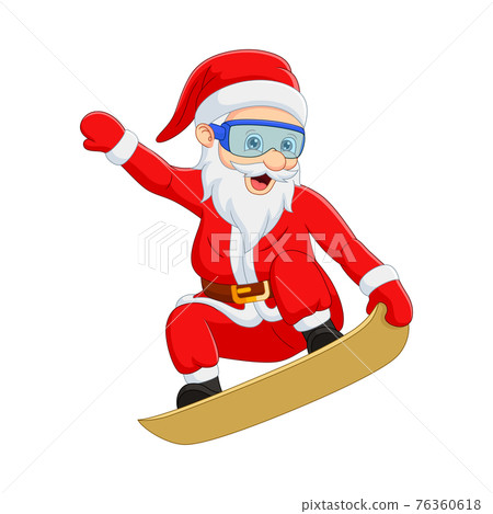 Snowboarding Santa Claus on white background - Stock Illustration ...