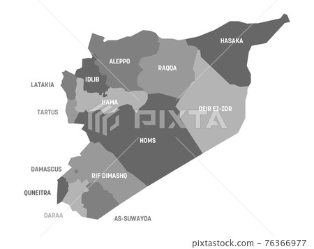 Syria political map of governorates - Stock Illustration [76366977] - PIXTA