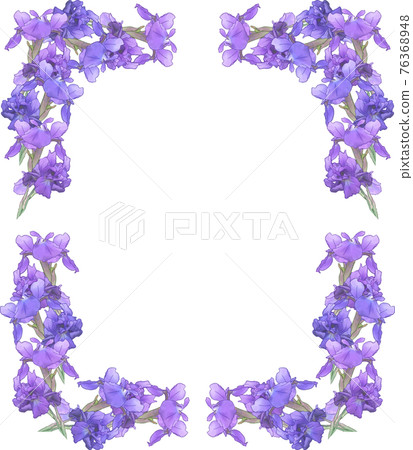 Japanese iris corner - Stock Illustration [76368948] - PIXTA