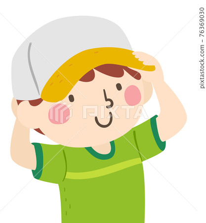 Kid Boy Wear Cap Illustration - Stock Illustration [76369030] - PIXTA