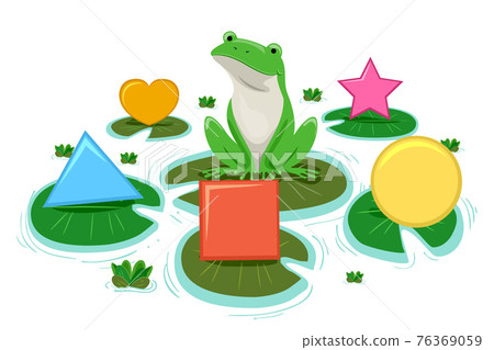Frog Pond Shapes Lily Pads Illustration - Stock Illustration [76369059 ...