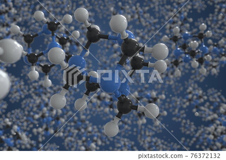 Molecule of hexamine, ball-and-stick molecular... - Stock Illustration ...