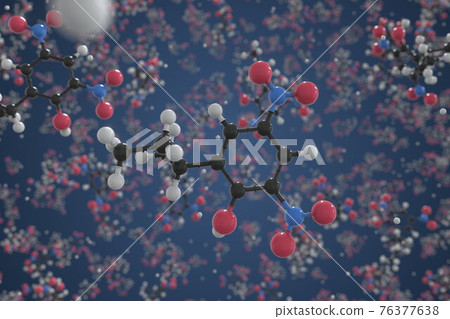 Dinoseb molecule, ball-and-stick molecular... - Stock Illustration ...