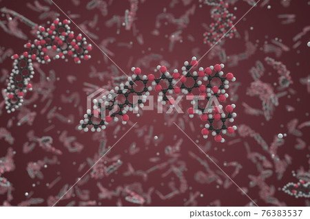 Digitonin molecule made with balls, conceptual... - Stock Illustration ...