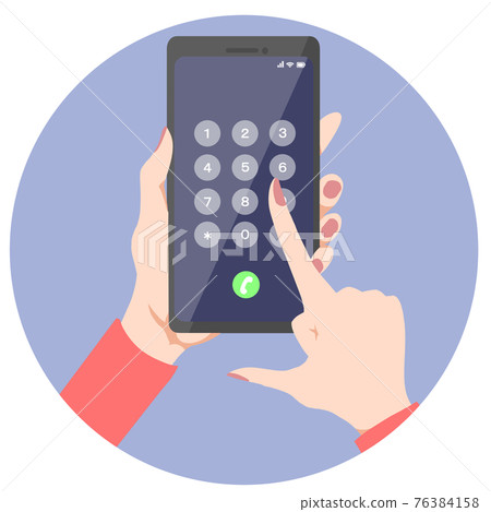 Smartphone phone number input screen (female... - Stock Illustration ...
