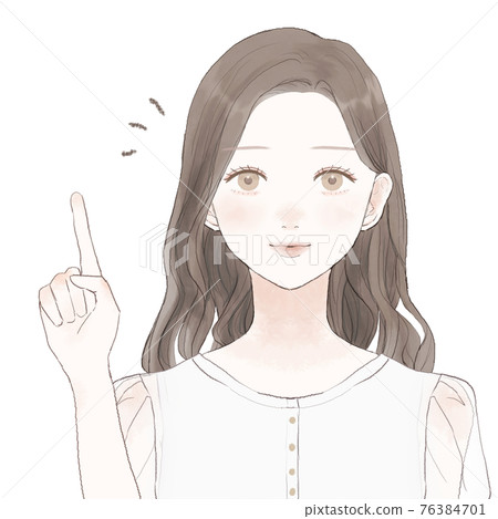 A woman explaining with her finger - Stock Illustration [76384701] - PIXTA