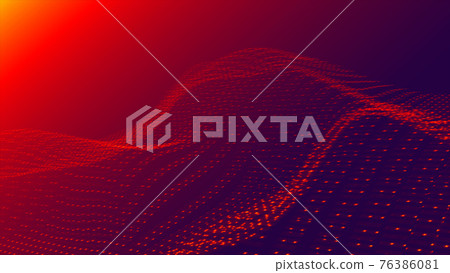 Red digital data wave image background - Stock Illustration [76386081 ...