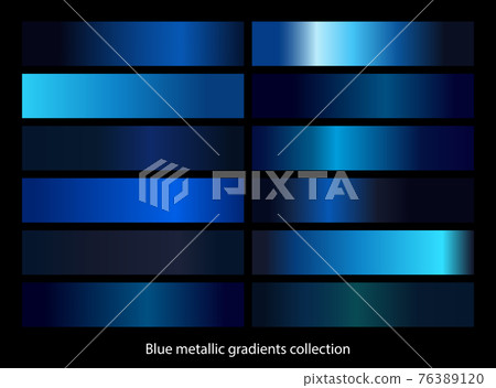 Blue metallic gradient template set - Stock Illustration [76389120] - PIXTA