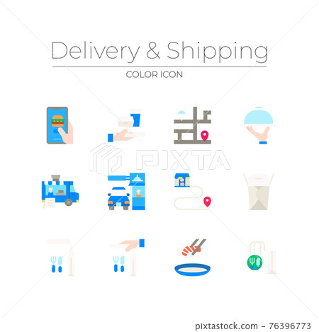 mobile order, delivery and shipping icon series - Stock Illustration ...