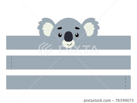 Printable koala paper crown. Party headband die... - Stock Illustration ...