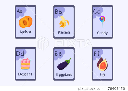 Colorful alphabet flashcard Letter A, B, C, D,... - Stock Illustration ...