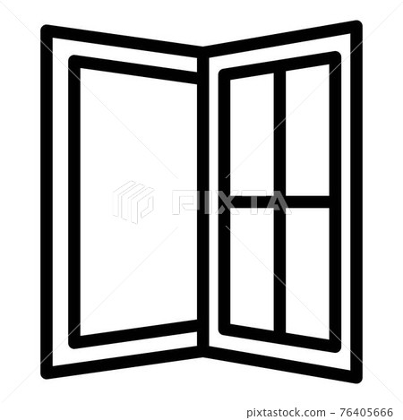Open office window icon, outline style - Stock Illustration [76405666 ...