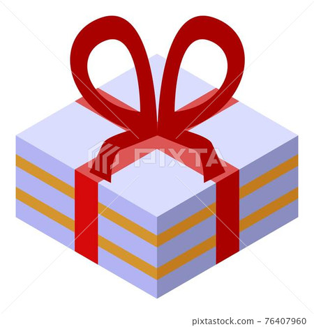 Birthday cake box icon, isometric style - Stock Illustration [76407960 ...