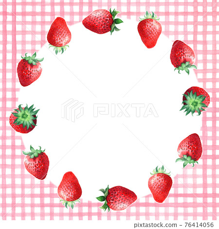 Analog watercolor strawberry square frame - Stock Illustration ...