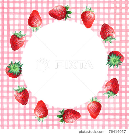 Analog watercolor strawberry square frame - Stock Illustration ...