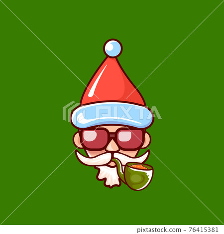 Santa Claus head with Santa red hat, smoking... - Stock Illustration ...