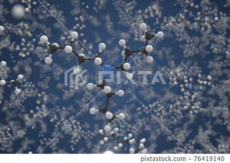 Molecule of tributylamine, ball-and-stick... - Stock Illustration ...