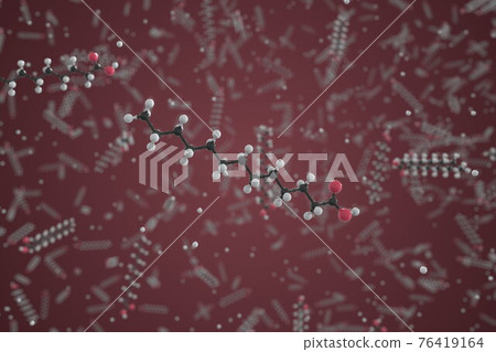 Tridecanoic acid molecule, ball-and-stick... - Stock Illustration ...
