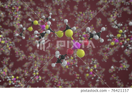 Molecule of phorate, ball-and-stick molecular... - Stock Illustration ...