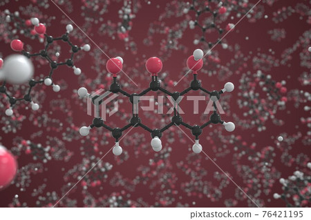 Dithranol molecule made with balls, conceptual... - Stock Illustration ...