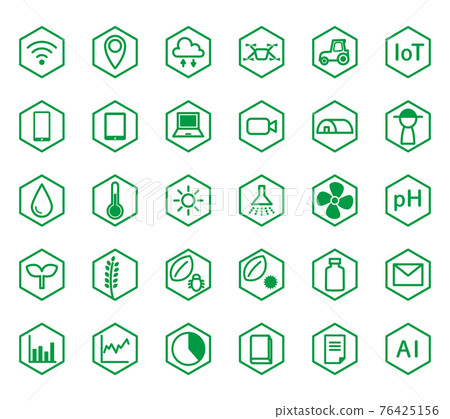 Smart agriculture icon illustration set - Stock Illustration [76425156 ...