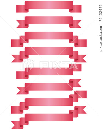 Simple gradation Ribon label 8 types set (pink) - Stock Illustration ...