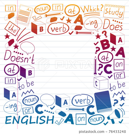 English courses, english learning. Vector... - Stock Illustration ...