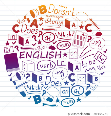 English courses, english learning. Vector... - Stock Illustration ...