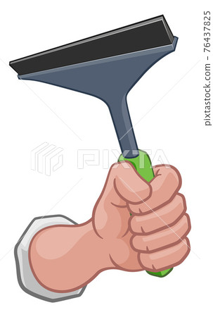 Window Cleaner Hand Fist Holding Squeegee Cartoon - Stock Illustration ...