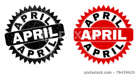 APRIL Black Rosette Stamp with Corroded Texture - Stock Illustration ...