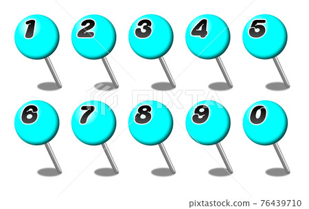 Pushpin light blue number 1-10 - Stock Illustration [76439710] - PIXTA