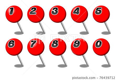 Pushpin red number 1-10 - Stock Illustration [76439712] - PIXTA