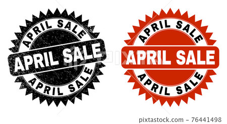 APRIL SALE Black Rosette Stamp with Grunged Style - Stock Illustration ...