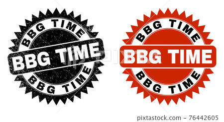 BBG TIME Black Rosette Seal with Distress Style - Stock Illustration [76442605] - PIXTA