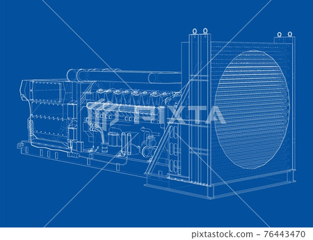 Large industrial diesel generator. Vector - Stock Illustration ...