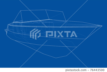 Modern boat with seats. Vector - Stock Illustration [76443500] - PIXTA