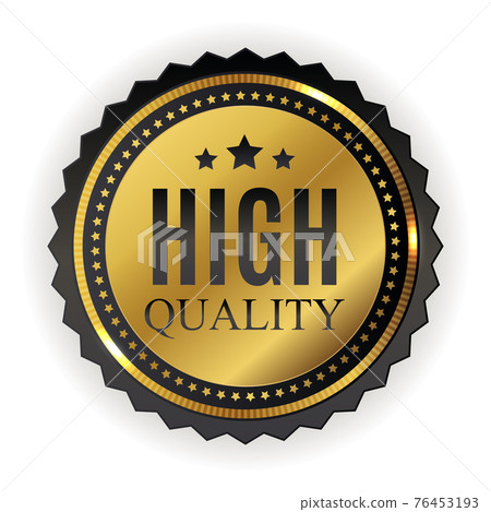 High quality golden label sign. Vector... - Stock Illustration ...